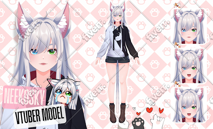 Design and rig a high quality live2d model for vtuber by Kezzle_ | Fiverr